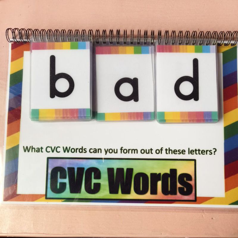 CVC FLASHCARDS LAMINATED A4 size with flippable 3.15 in x 4.34 inches ...