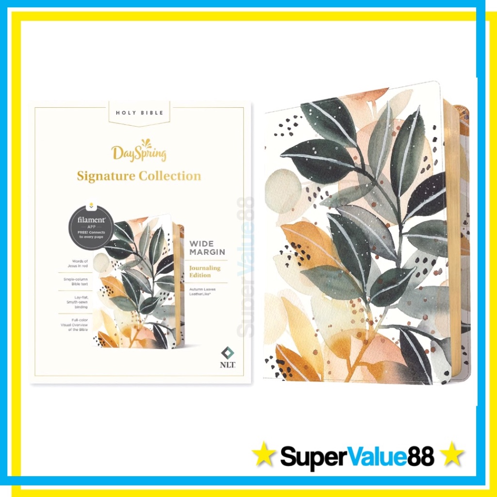 NLT Deluxe Journaling Bible (Autumn Leaves) - With Filament App, Extra ...