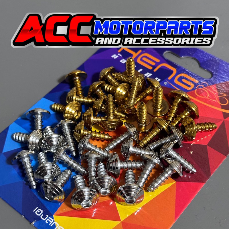 HENG 5x15 BODYSCREW SPIRAL GOLD / SILVER FAIRINGS BOLTS ALL YAMAHA ...