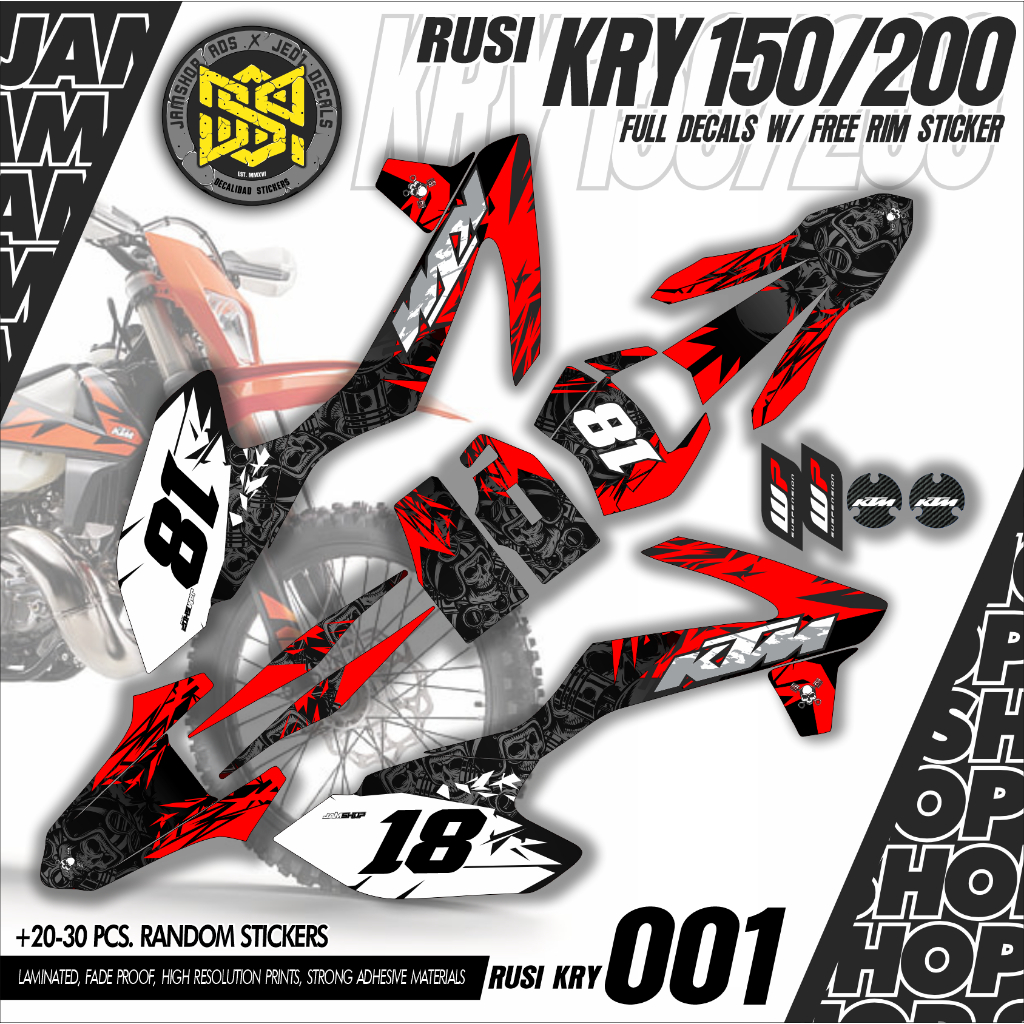 RUSI KRY 150/200 Full Decals w/ FREE RIM DECALS Batch 1 | Shopee Malaysia