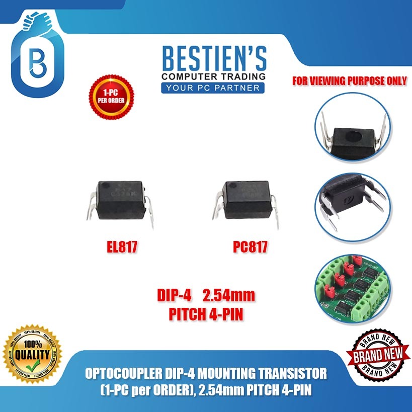 OPTOCOUPLER DIP-4 MOUNTING TRANSISTOR (1-PC per ORDER), 2.54mm PITCH 4 ...