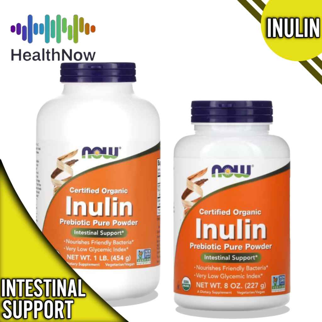 Now Foods Certified Organic Inulin Prebiotic Pure Powder 8 oz (227 g ...