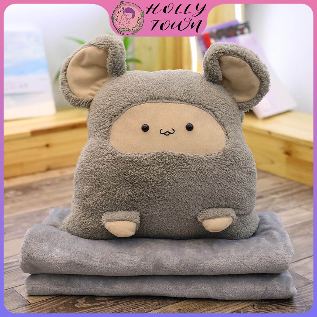 Office Cartoon Animal Pillow Coral Velvet Air Conditioning | Shopee ...