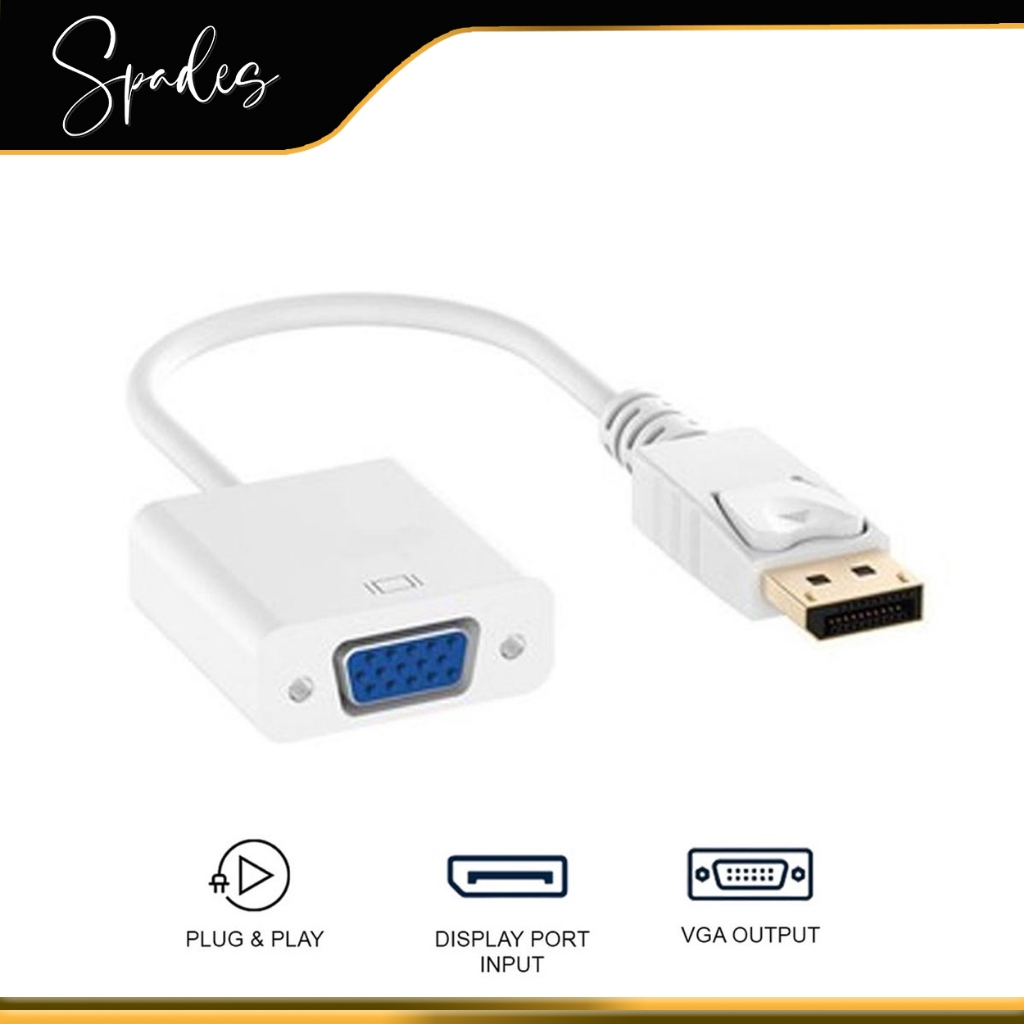 Gigaware Display Port DP Male to VGA Female Video Converter Cable ...