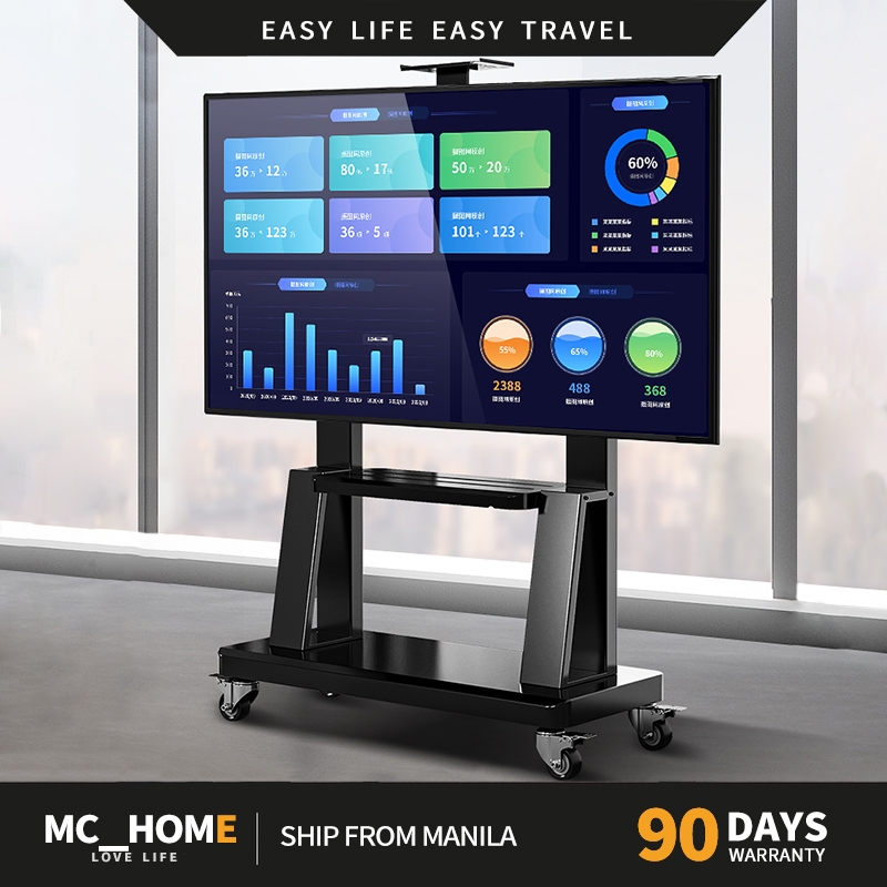 MC&HOME Universal 32-90 inch LCD TV stand mobile TV stand with TV box ...