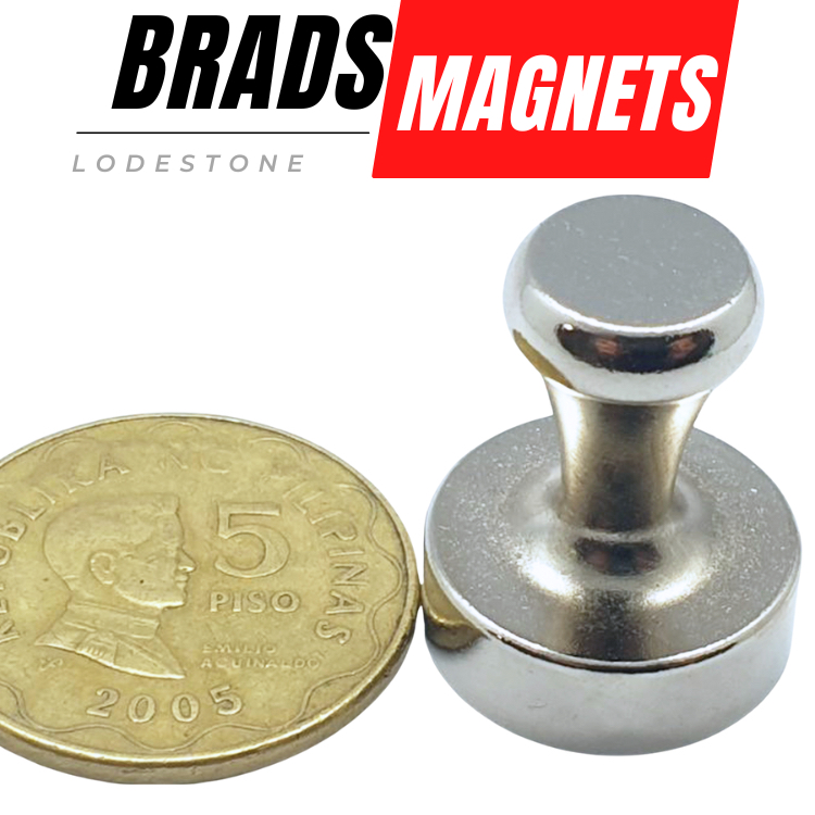 N52 Neodymium Magnetic Push Pin B-TYPE SILVER METALLIC STEEL Magnet for ...