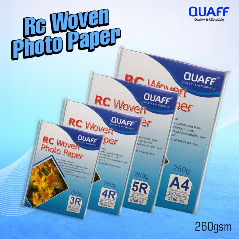 QUAFF RC Woven Photo Paper 260gsm Resin Coated Paper A4 | 5R | 4R | 3R ...