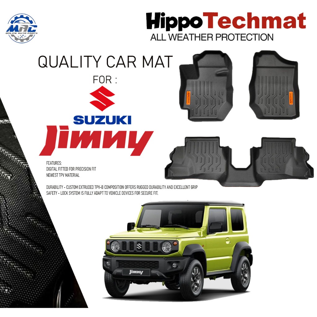 HIPPO TECHMAT for Suzuki Jimny 2024 5 doors (2 rows) Deep Dish matting ...