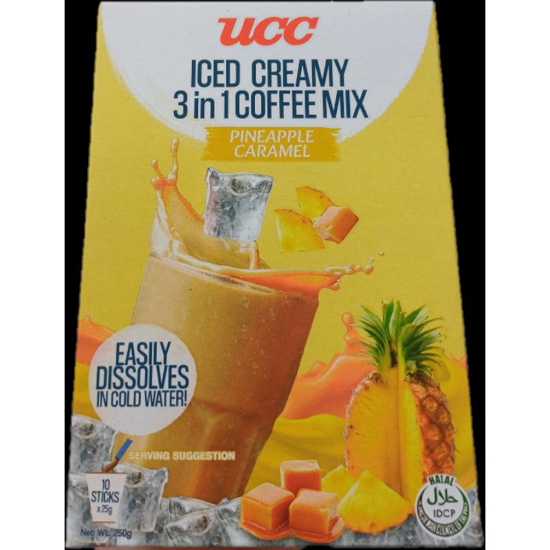 UCC Pineapple Caramel Iced Creamy 3 in 1 Coffee Mix 250g (10 sticks x ...