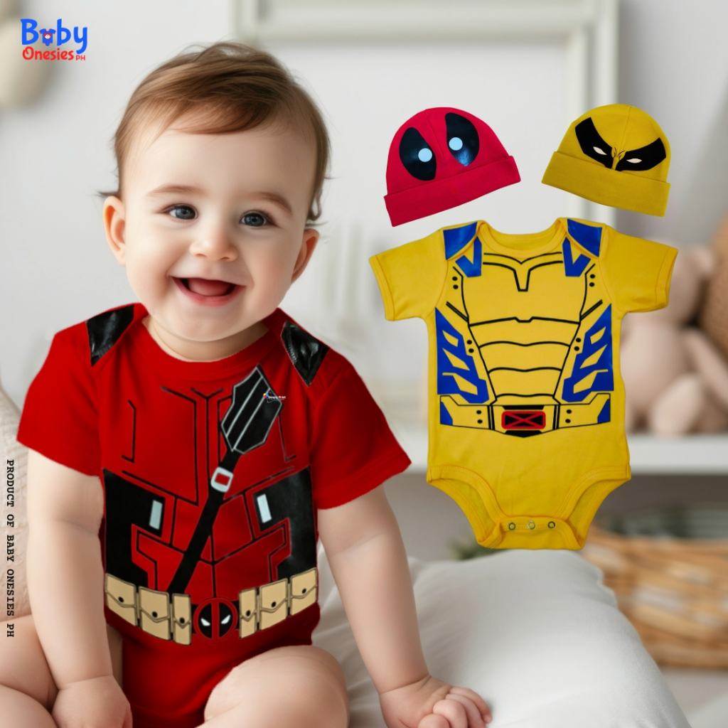 Baby Onesies PH Deadpool Wolverine Superhero Baby Costume 0-12 months ...