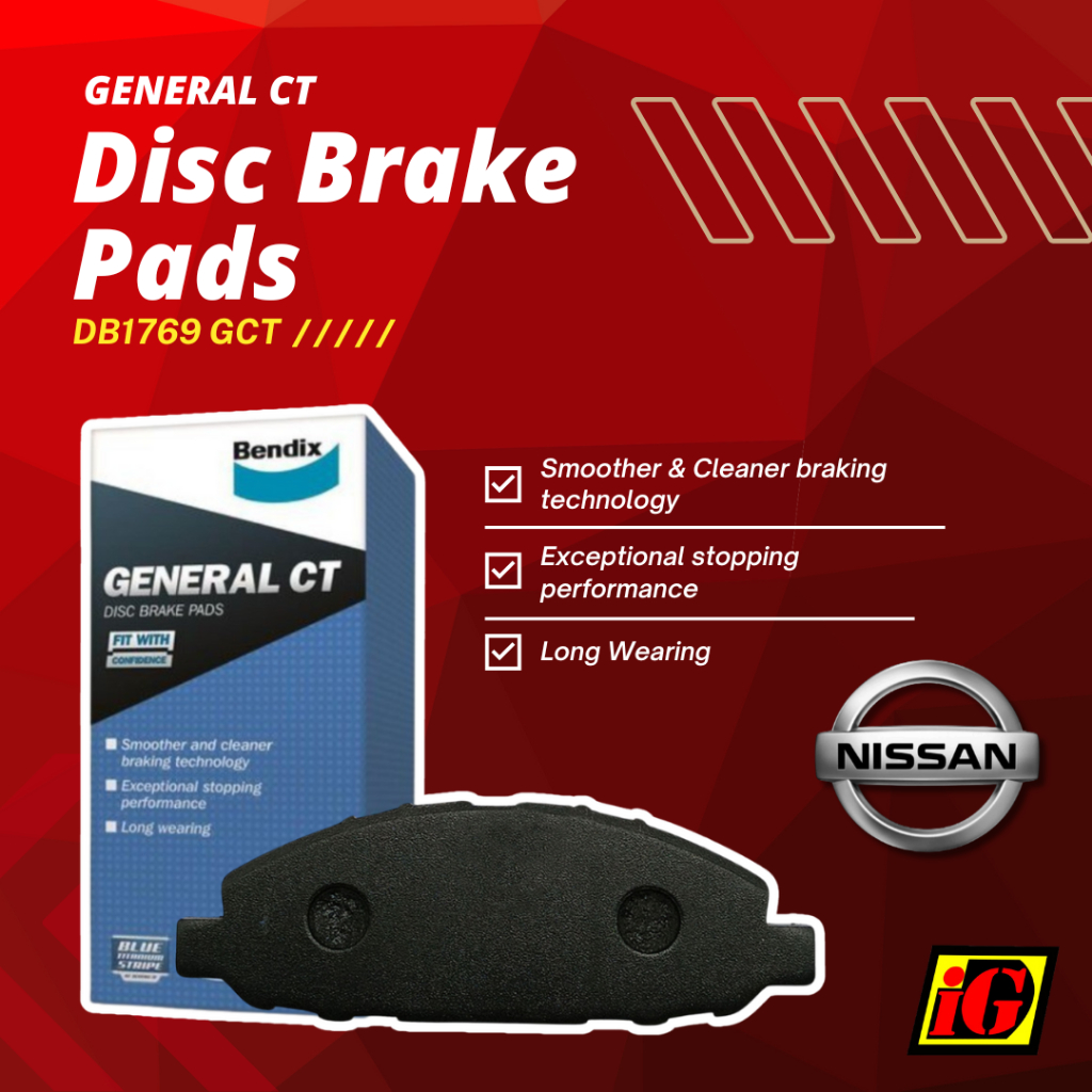 Bendix General CT Disc Brake Pads DB1769 Nissan Urvan Estate NV350 (AUP-0396) | Shopee Malaysia
