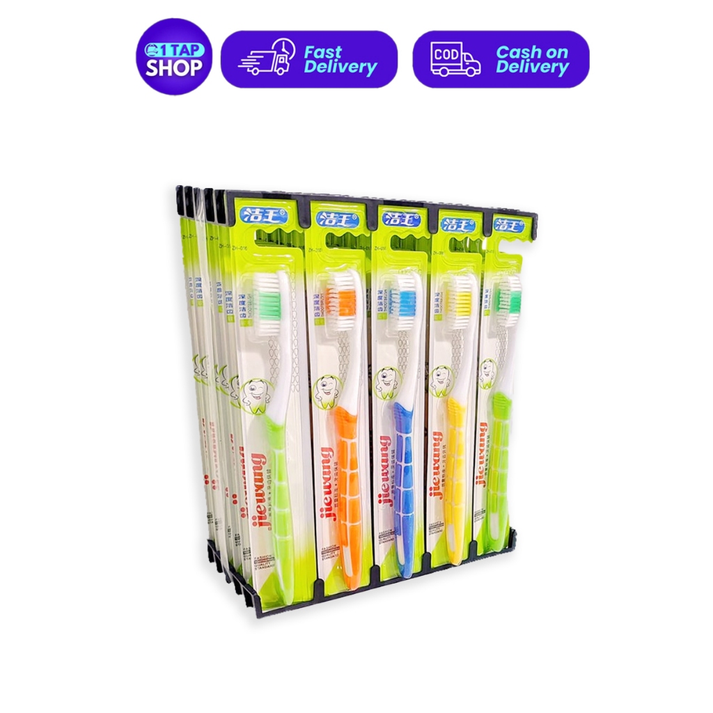 1Tap ZH018B Adult Toothbrush Jiewang Individually Packed Dental Hygiene ...
