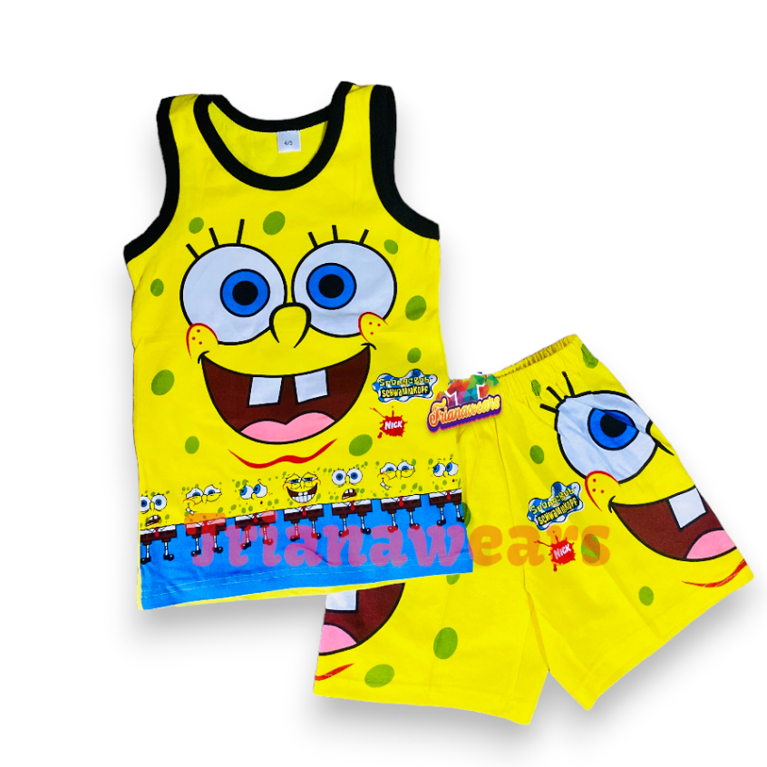 SpongeBob Square Pants Character Terno Sando And Short For Boy Set For ...