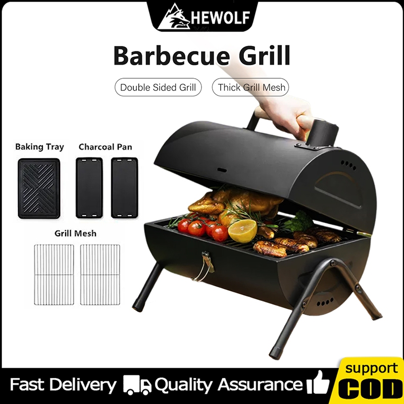 Portable Charcoal Grill Small Compact BBQ Grill Mini Folding Outdoor ...