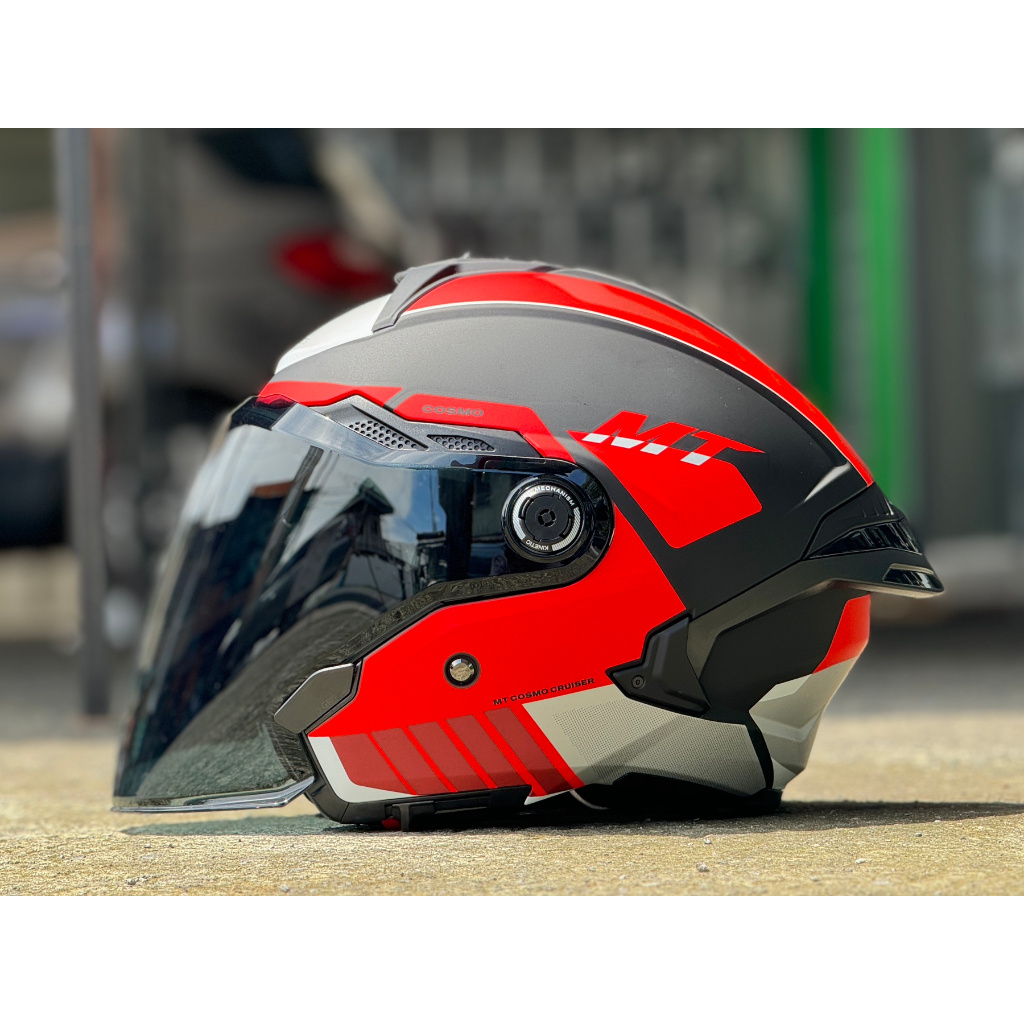 MT Cosmo SV Half Face Dual Visor Helmet with Free Extra Clear Visor ...