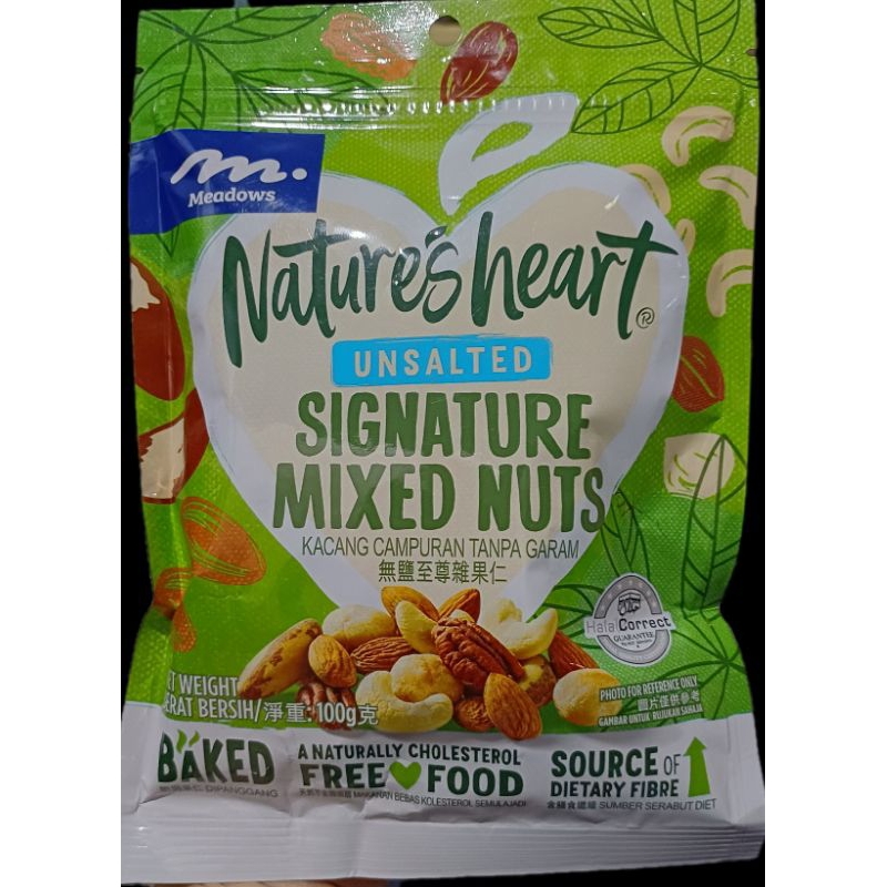Meadows Nature's Heart Unsalted Signature Mixed Nuts 100g | Shopee Malaysia