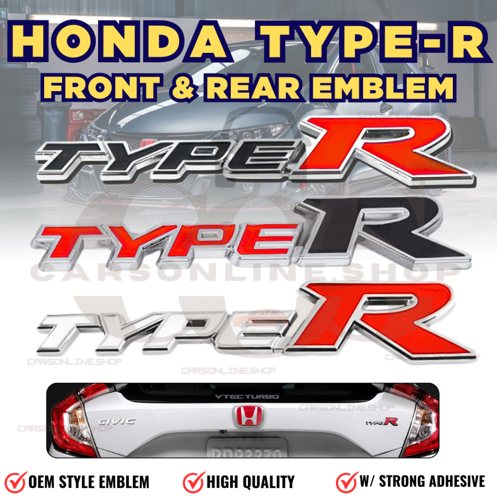 COS Type R Front and Rear Emblem Sticker Badge (Good Quality) | Shopee ...