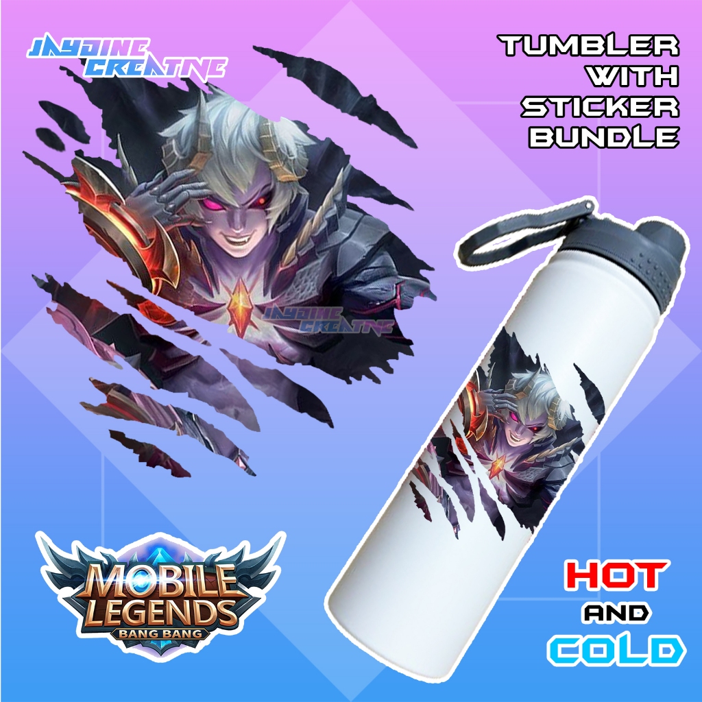 Mobile Legends D85 Dyrroth, Tumbler with scratch sticker hot & cold ...