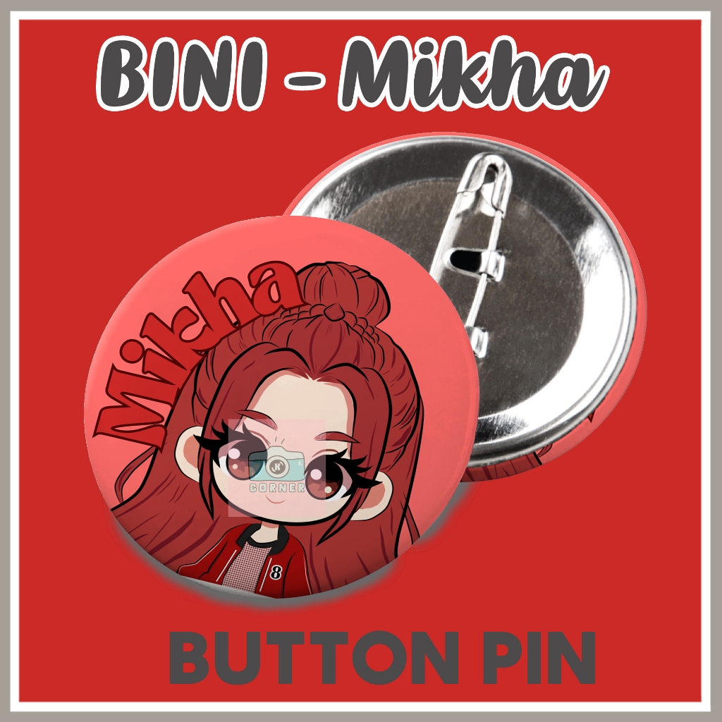 BINI Mikha Lim Button Pin 32 mm Chibi Cartoon Style | Shopee Malaysia