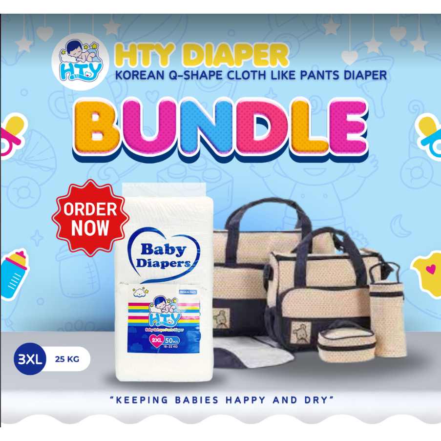 Korean Diapers with Bundle 5in1 Moomy Bag (NAVY BLUE) | Shopee Malaysia