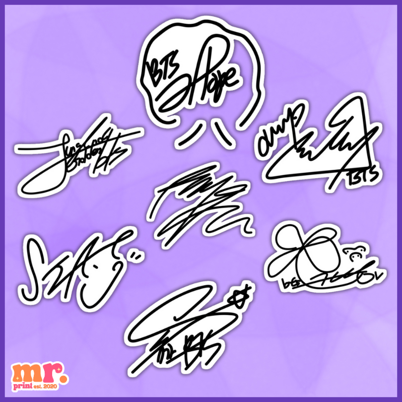 BTS AUTOGRAPHS VOL 1 STICKERS KPOP SIGNATURE STICKER | Shopee Malaysia