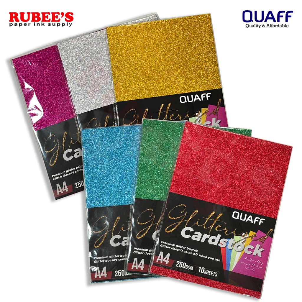 QUAFF Glitterized CARDSTOCK A4 250gsm (10 Sheets) | Shopee Malaysia