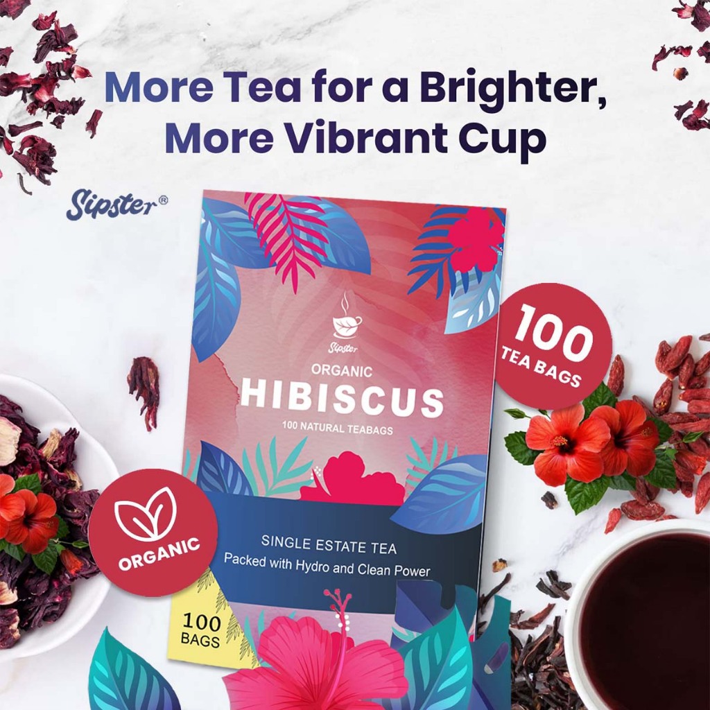 Sipster Hibiscus Tea Organic -100 Tea Bags | Organic Herbal Tea From ...
