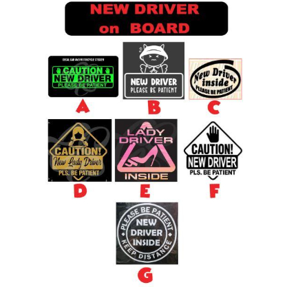 NEW DRIVER on BOARD Vinyl CAr Sticker Decals | Shopee Malaysia