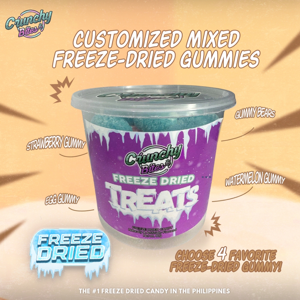 Freeze Dried Candy - Customized Mixed Gummies in a Tub - Choose your 4 ...