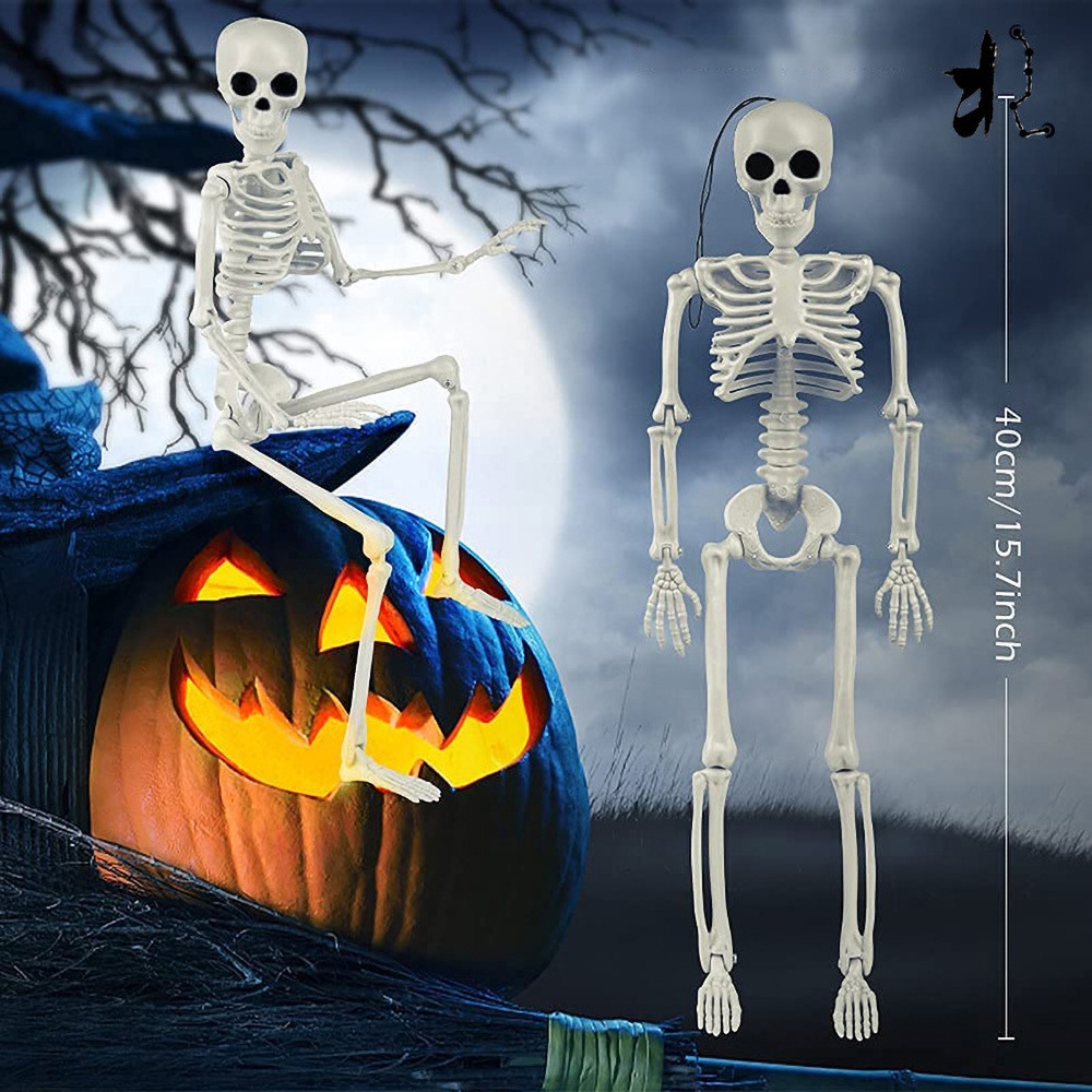 40CM/90CM Plastic Skull Skeleton For Home Bar Halloween Cosplay ...