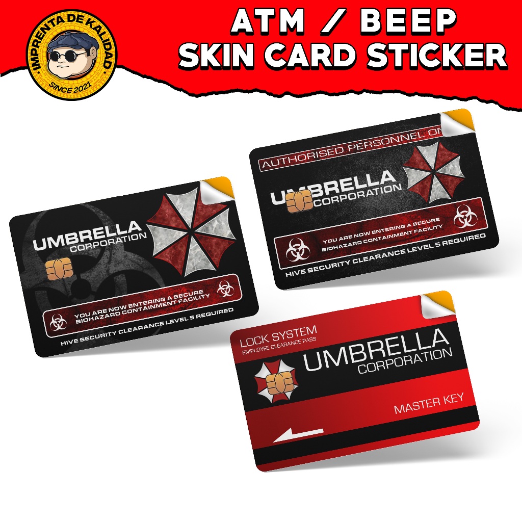 UMBRELLA CORP Skin Card Sticker Vinyl Debit/ATM/beep card sticker skin ...