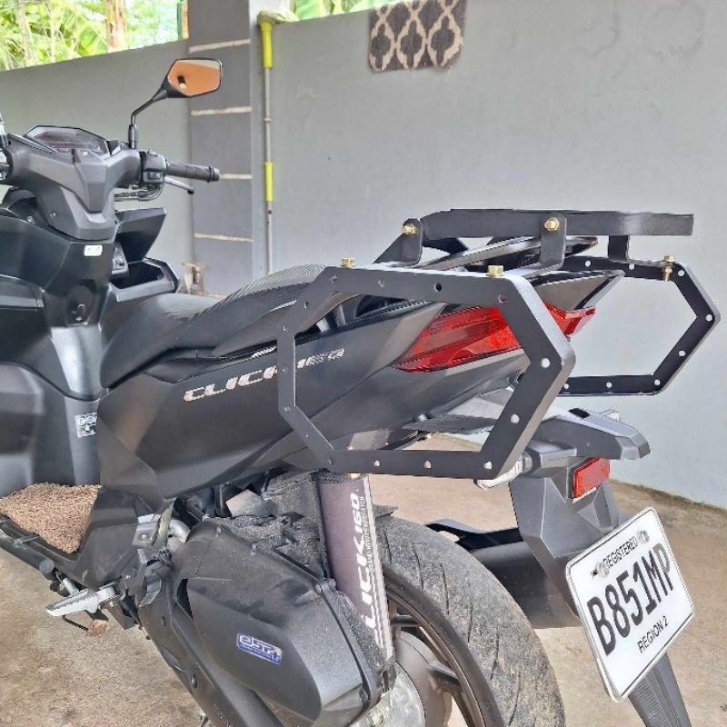 HONDA CLICK 160 HEAVY-DUTY TOP BOX BRACKET WITH SIDE PANNIER POWDER ...