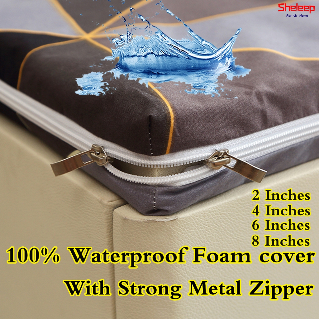 Sheleep Waterproof Foam Cover With Long Zipper(2 Sides) 2/4/6/8 Inches ...