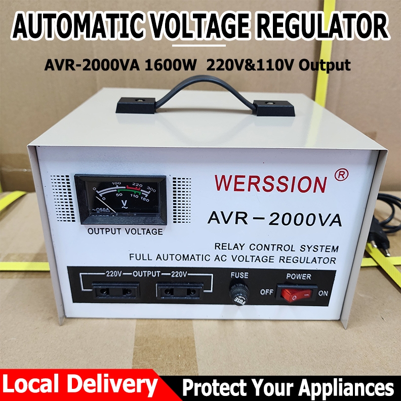 AVR-2000VA 1600Watts Automatic Voltage Regulator 220V&110V Output For TV Computer Refrigerator ...
