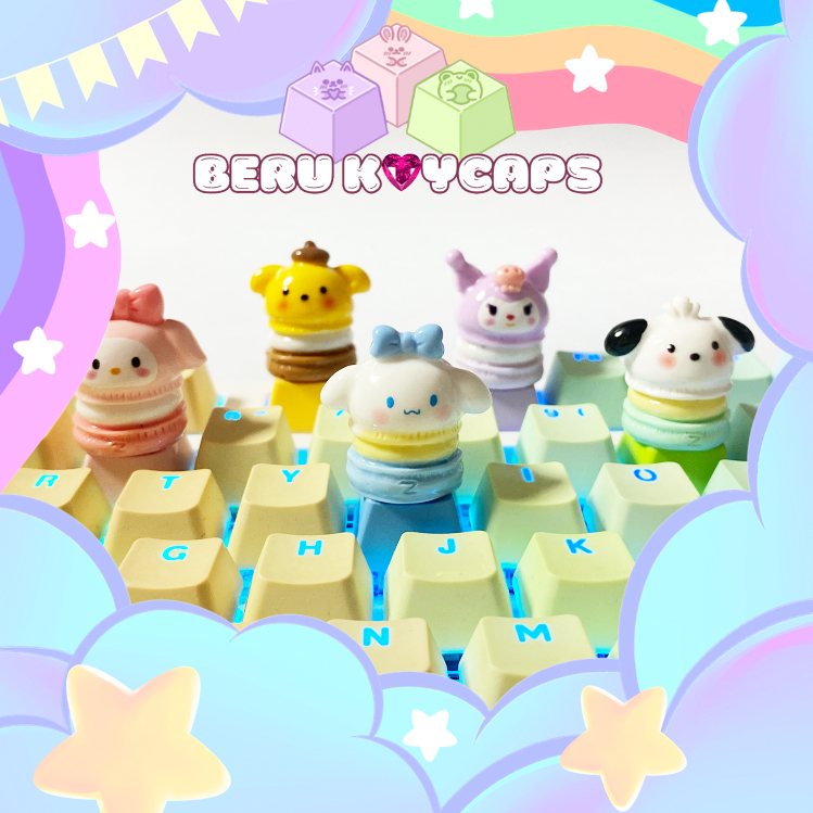 Sanrio cupcake keycaps melody pochaco kuromi cinnamoroll pompompurin ...