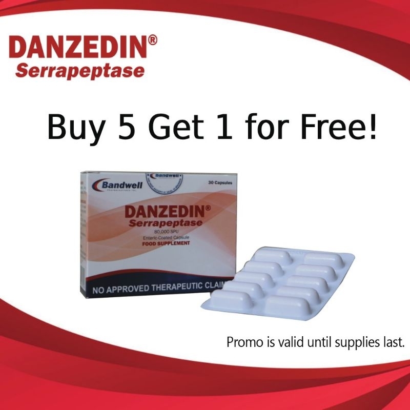 BUY 5 GET 1 BOX FREE DANZEDIN Serrapeptase 80,000 SPU Enteric-Coated ...