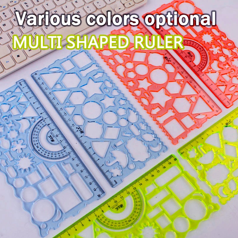 Multi Shaped Ruler Template Drawing Geometry Smooth Edge Hollowed-out ...