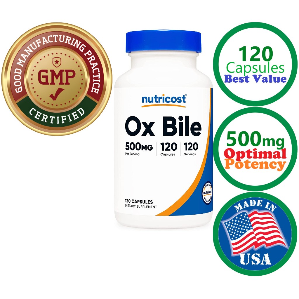 500mg Real Ox Bile 120/30 Caps Metabolism Digestive + Liver + Intestine ...