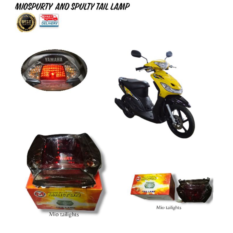 Mio Sporty Tail Lamp and spulty tailights marton logo motorcycle parts ...