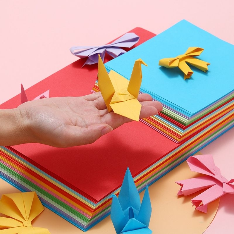100 sheets Square Origami Craft Paper Kids Student DIY Handmade Double ...