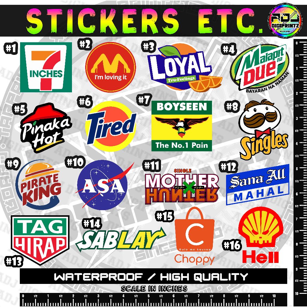 SPOOF LAMINATED QUALITY STICKERS SOLD PER PIECE UV PRINT AND VINYL ...