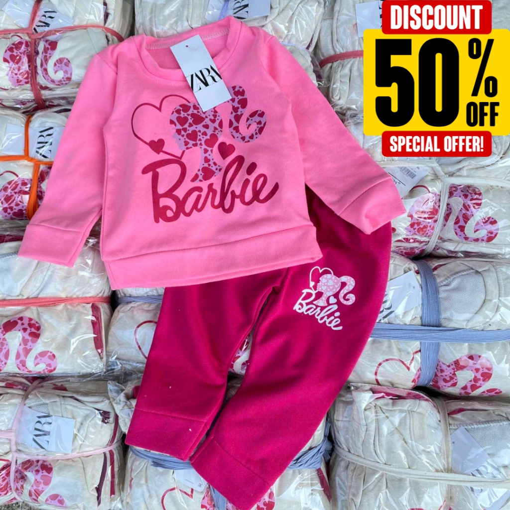 Girls BarbiE Tracksuit Pullover Pajama Terno Made in Vietnam (1 to 5 ...