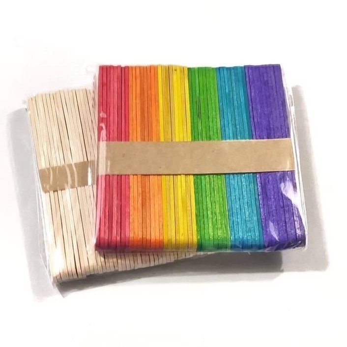 50 PCS Wooden Popsicle Stick Small&Large Arts & Crafts | Shopee Malaysia