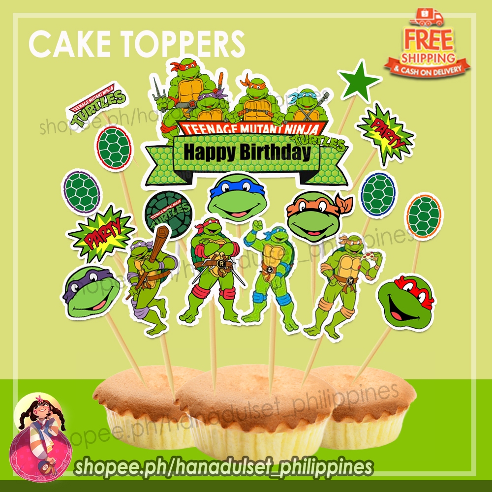 Ninja Turtles Cake Topper SET Happy BIrthday | Shopee Malaysia
