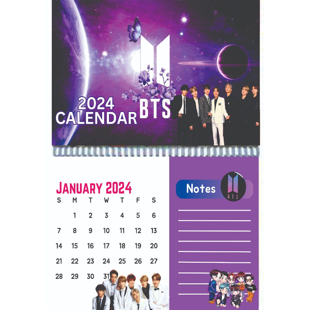 BTS,SB19 Calendar desk calendar table calendar 2024 | Shopee Malaysia