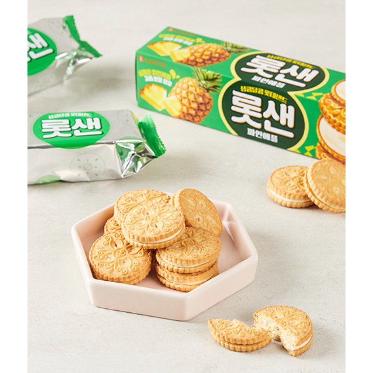 Lotte Korean Sand Pineapple Biscuits Snack Crackers 100g | Shopee Malaysia