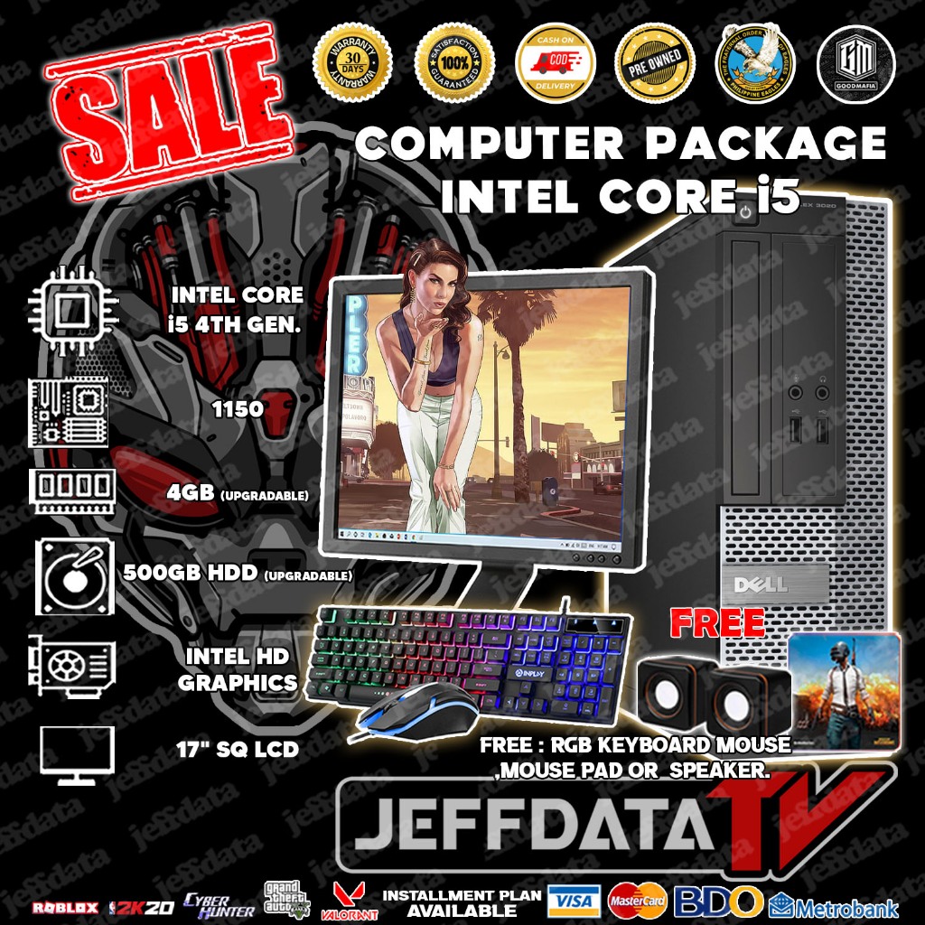 COMPUTER PACKAGE INTEL CORE i5 4TH GEN 1150 4GB 500GB HDD INTEL HD GRAPHICS 17SQ (jeffdata legit ...
