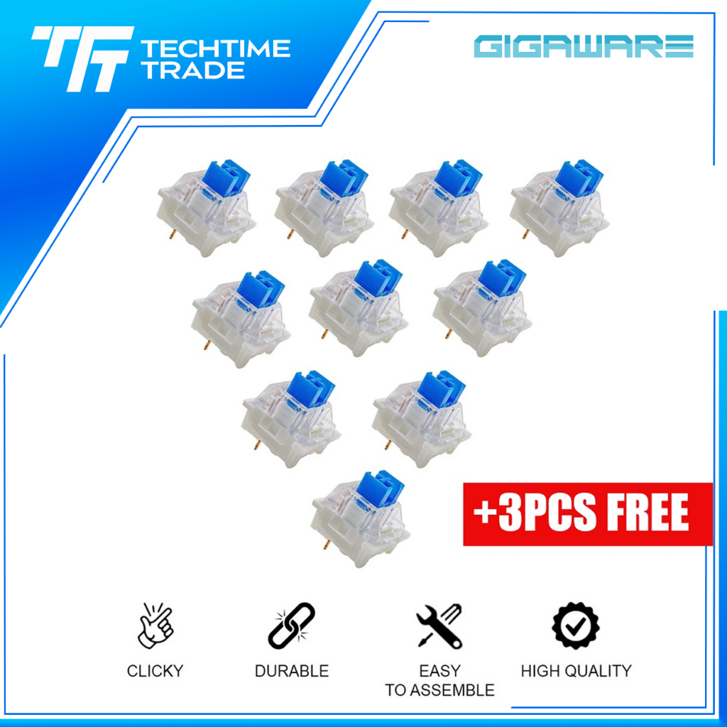 Gigaware Outemu Blue Switch 3 Pin Keyswitch for Mechanical Gaming ...