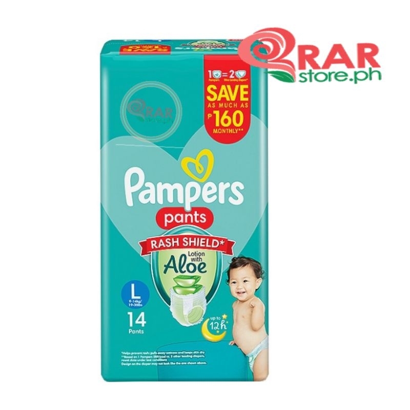 Pampers Pants Rash Shield Diaper LARGE (14 Pants -Lotion with Aloe) | Shopee Malaysia