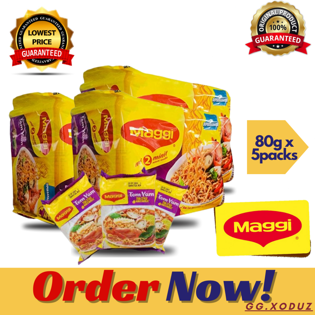 Maggi Tom Yam Thai Style HALAL Instant Noodles 80g x 5pcs | Shopee Malaysia